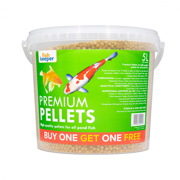 Fishkeeper Premium Pellets 5L - Buy One Get One Free